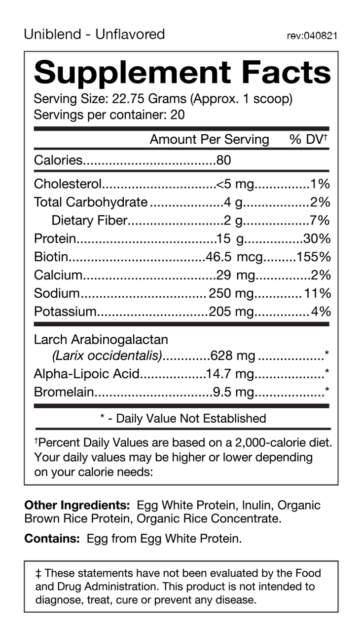 Uniblend Protein Powder – Unflavored | Juneva Health